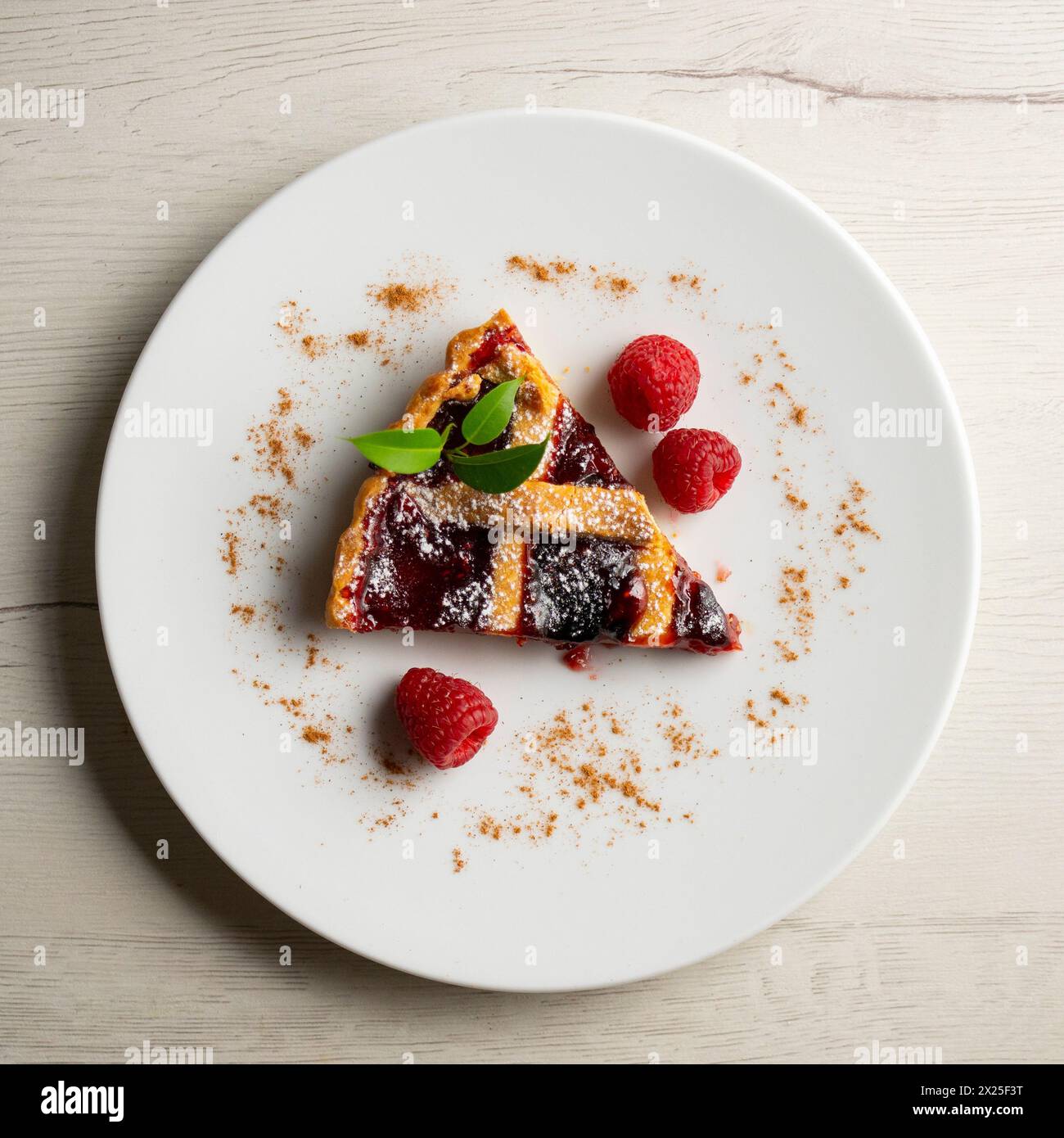 Traditional Italian crostata filled with raspberry jam. Italian dessert ...