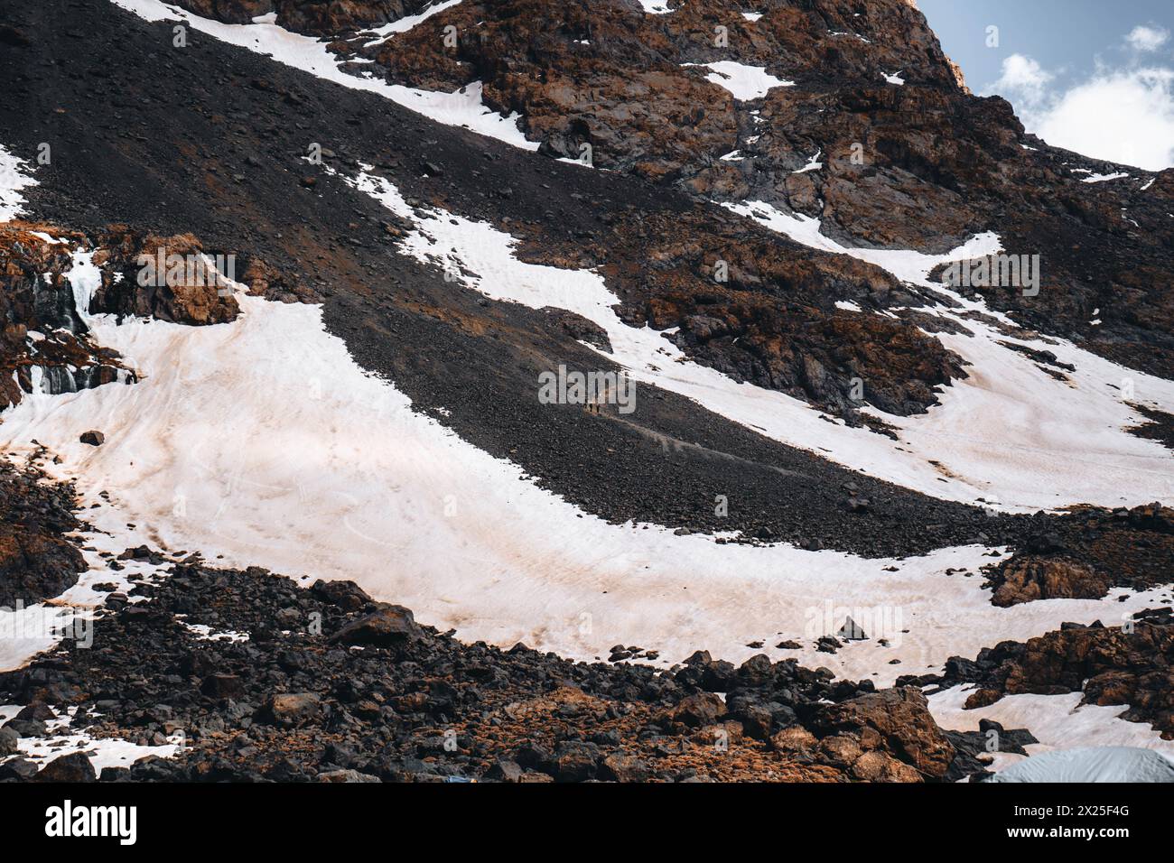 The Tranquil hiking trail near Imlil Valley leads to Toubkal peak in ...