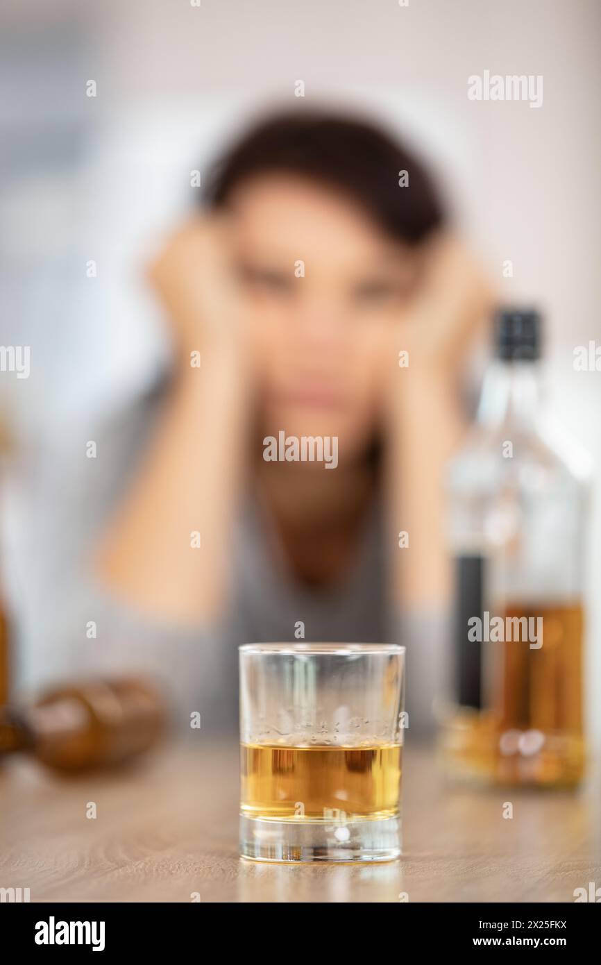drunk - bad habits addiction depression concept Stock Photo - Alamy