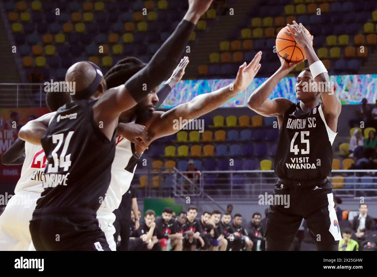 Cairo, Egypt. 19th Apr, 2024. Thierry Serge Darlan (R) of Bangui ...