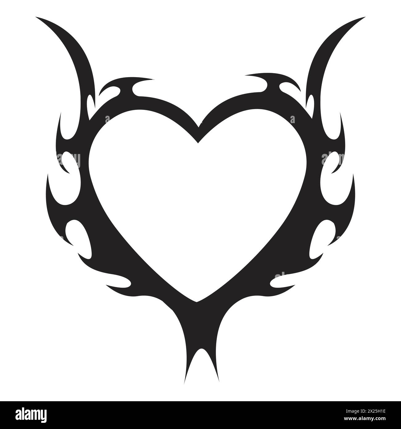 Neo tribal heart y2k aesthetic tattoo gothic cover, fire or wings ...