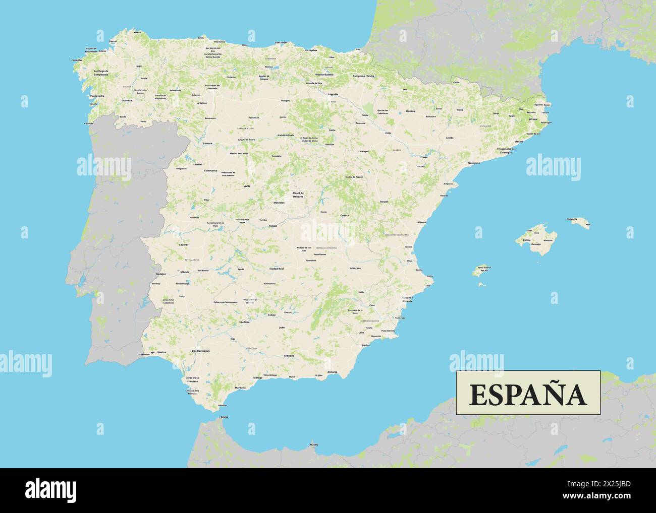 Spain map poster art vector Stock Vector Image & Art - Alamy