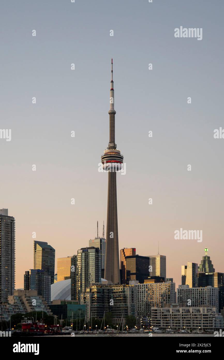 Evening view of the CN Tower and surrounding buildings from Billy ...