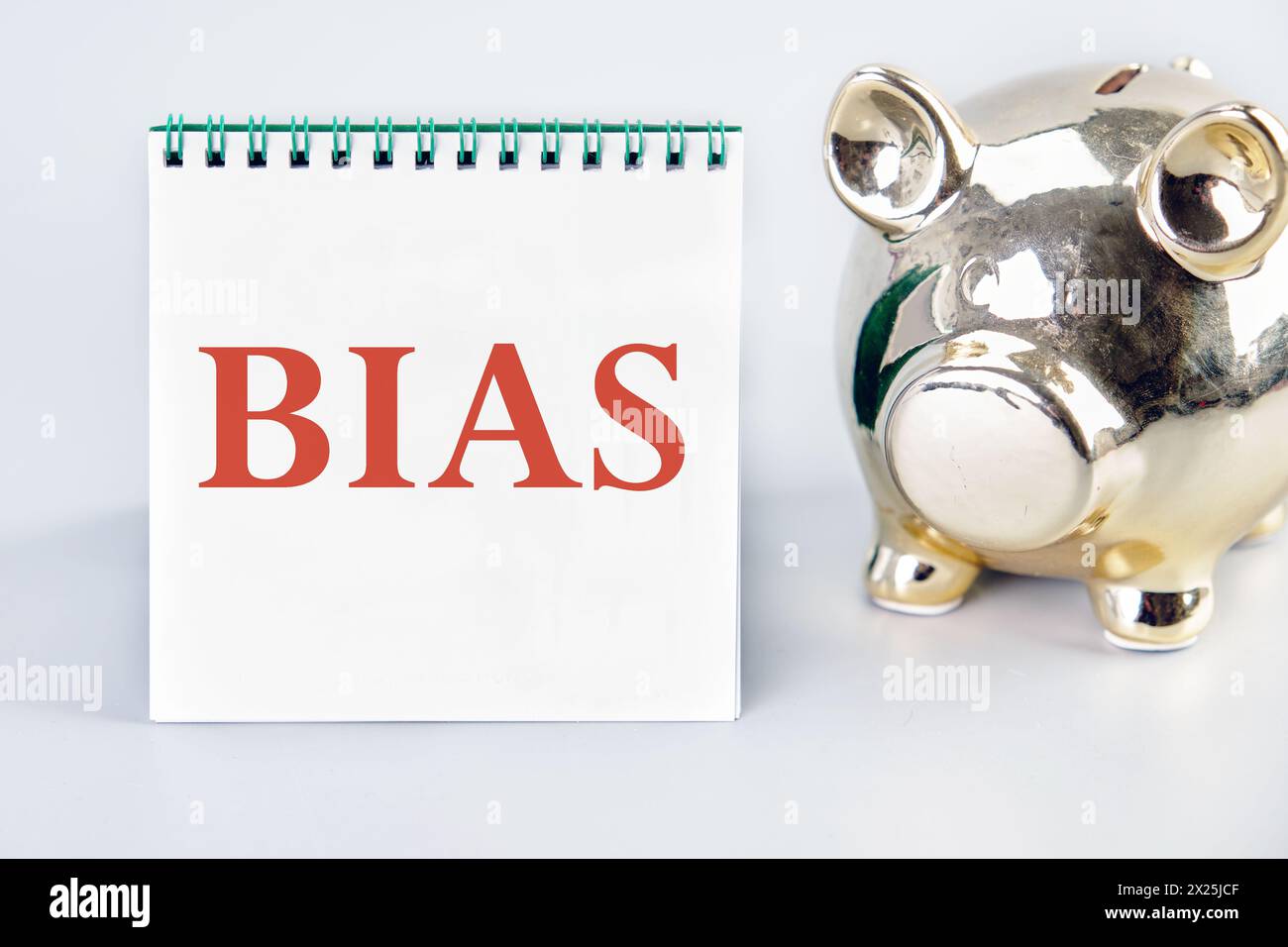 Concept of facts and biases. A word BIAS on a vertically standing ...