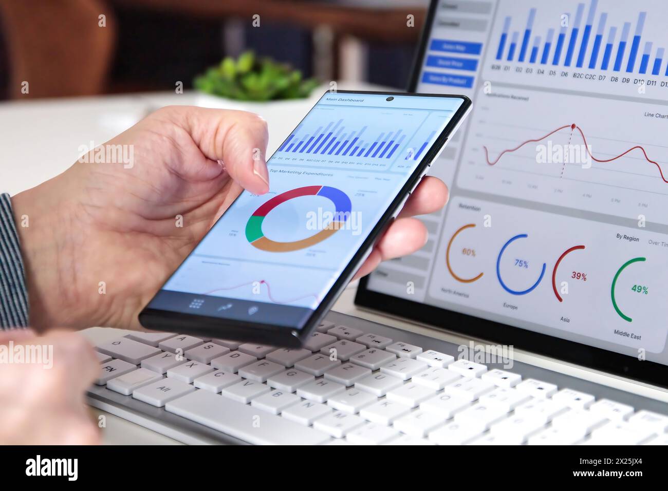 Displaying data analytics graphs digital hi-res stock photography and ...