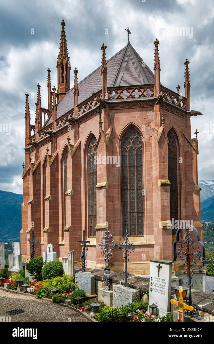 Picturesque churchyard and mausoleum of Archduke Johann on the church ...
