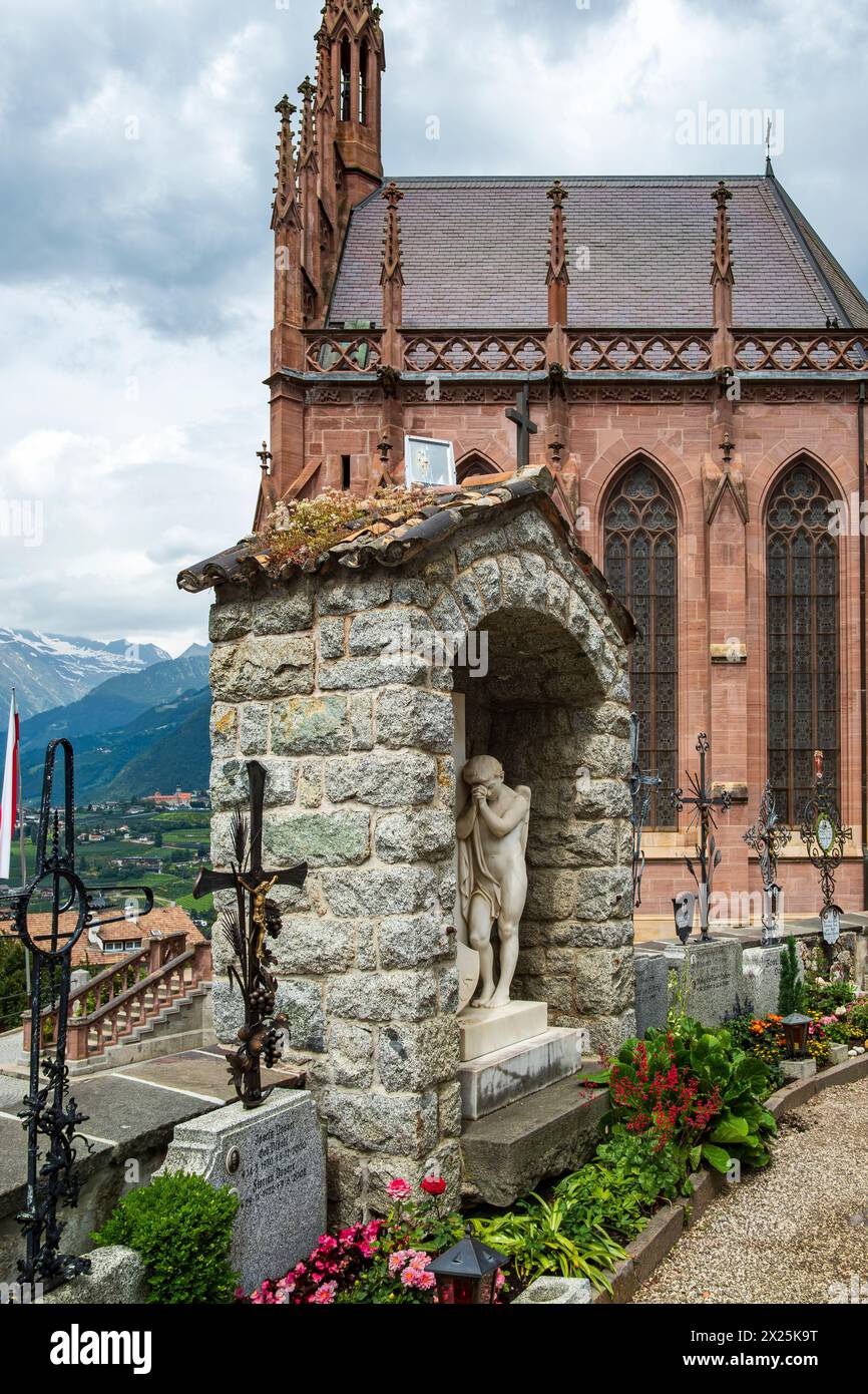Picturesque churchyard and mausoleum of Archduke Johann on the church ...