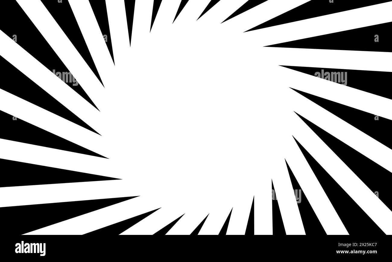 Radial lines frame pattern element. Monochrome abstract background ...