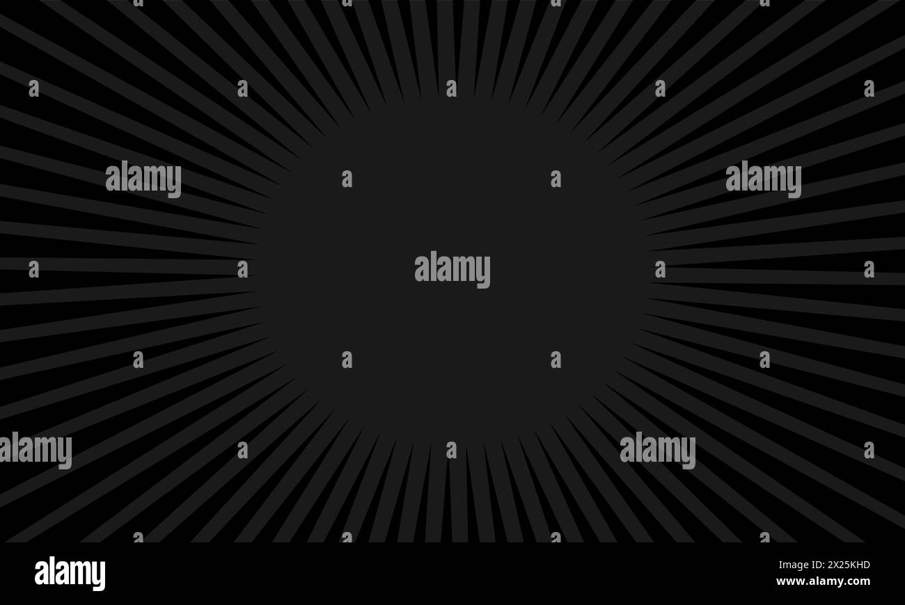 Comic explosion background. Radial sunburst line pattern element. black and grey color Stock ...