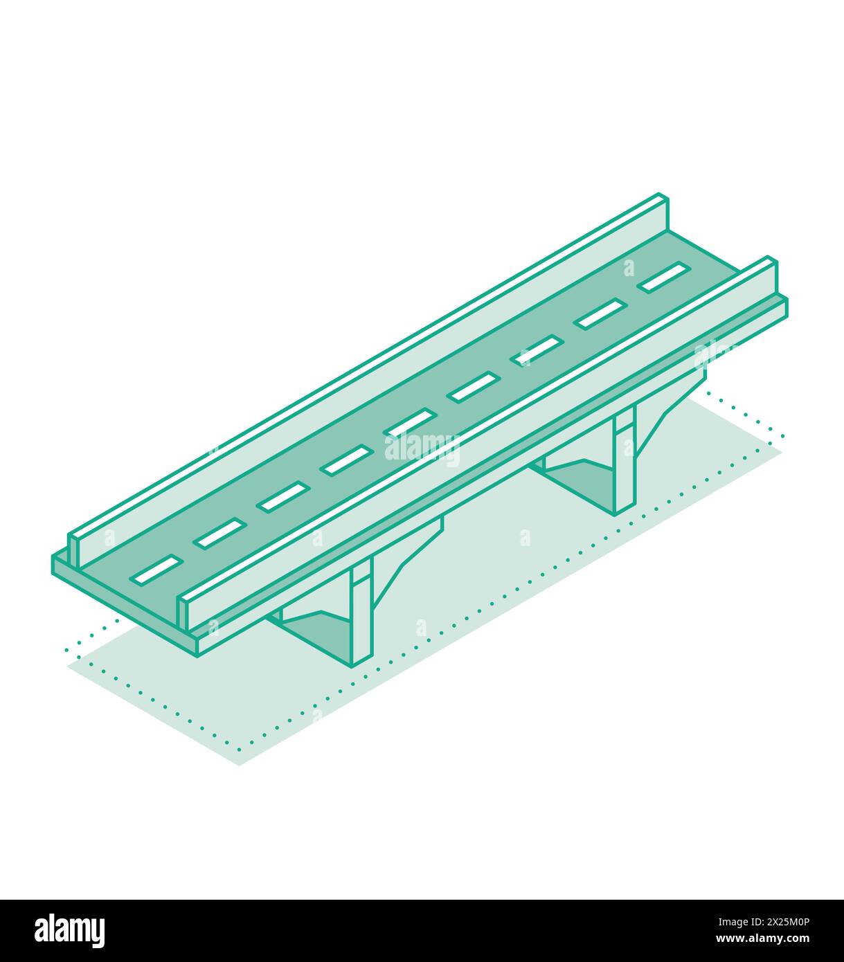 Isometric outline bridge. Vector illustration. Road icon. Urban ...