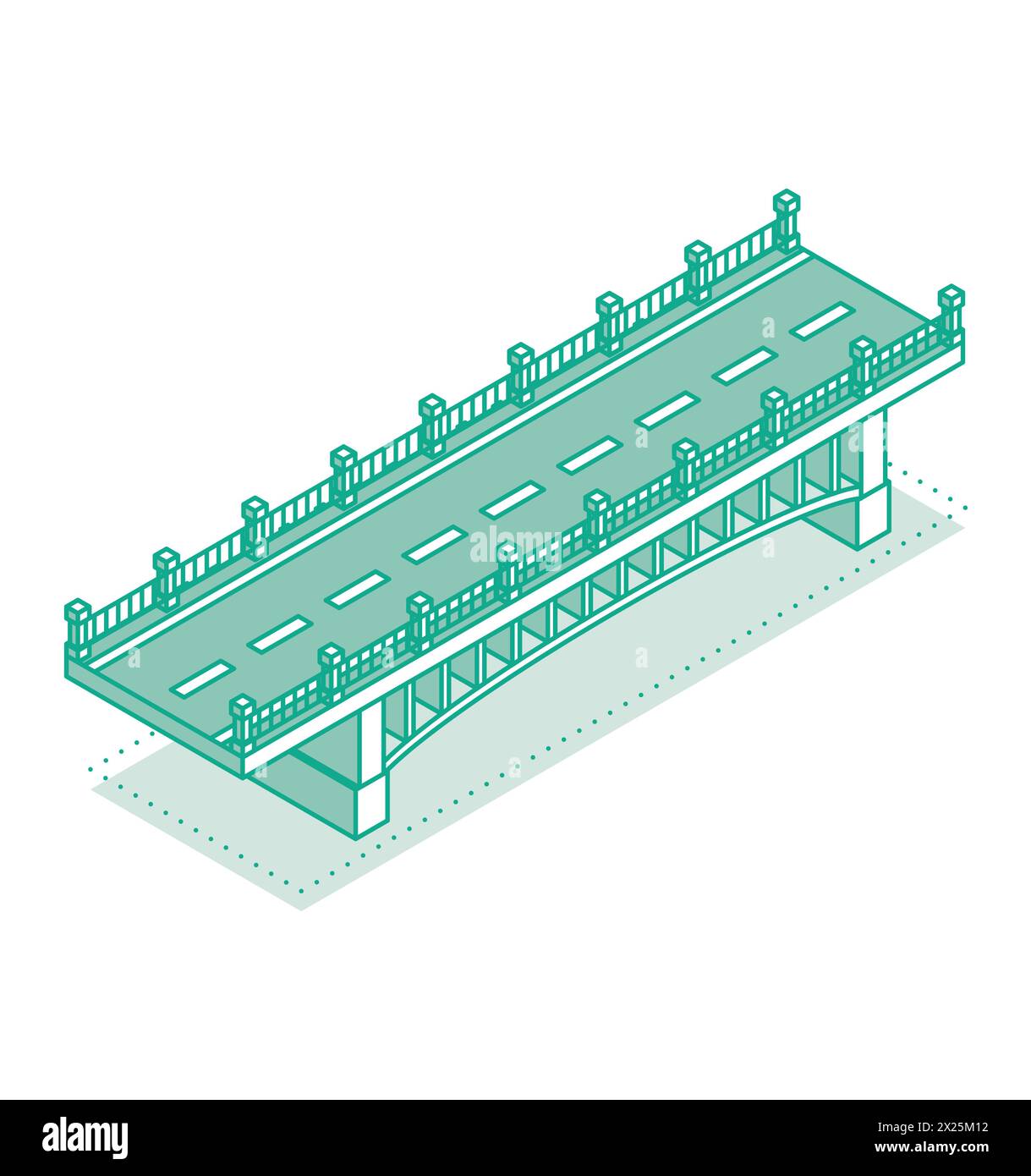 Isometric outline bridge. Vector illustration. Road icon. Urban ...