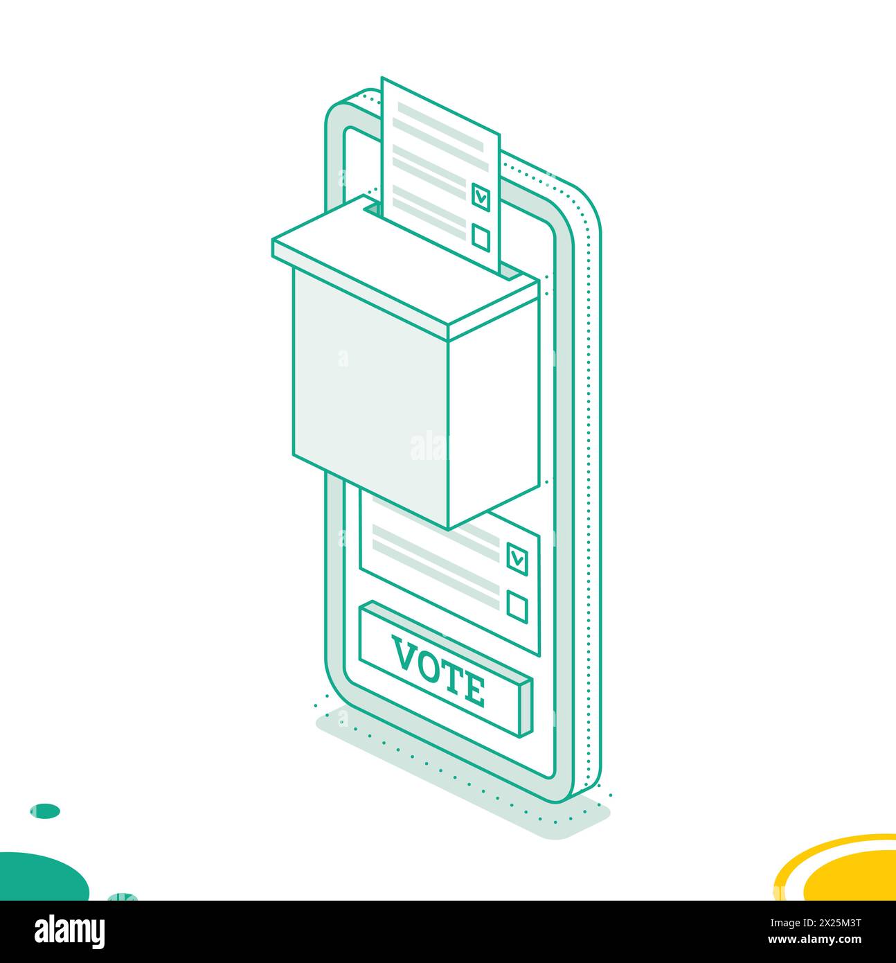 Isometric online voting and election concept using the smartphone. Vector illustration ...