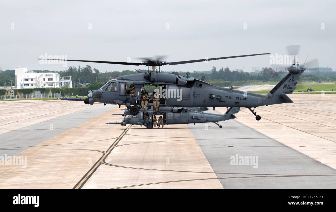 U.S. Air Force HH-60G Pave Hawks assigned to the 33rd Rescue Squadron ...