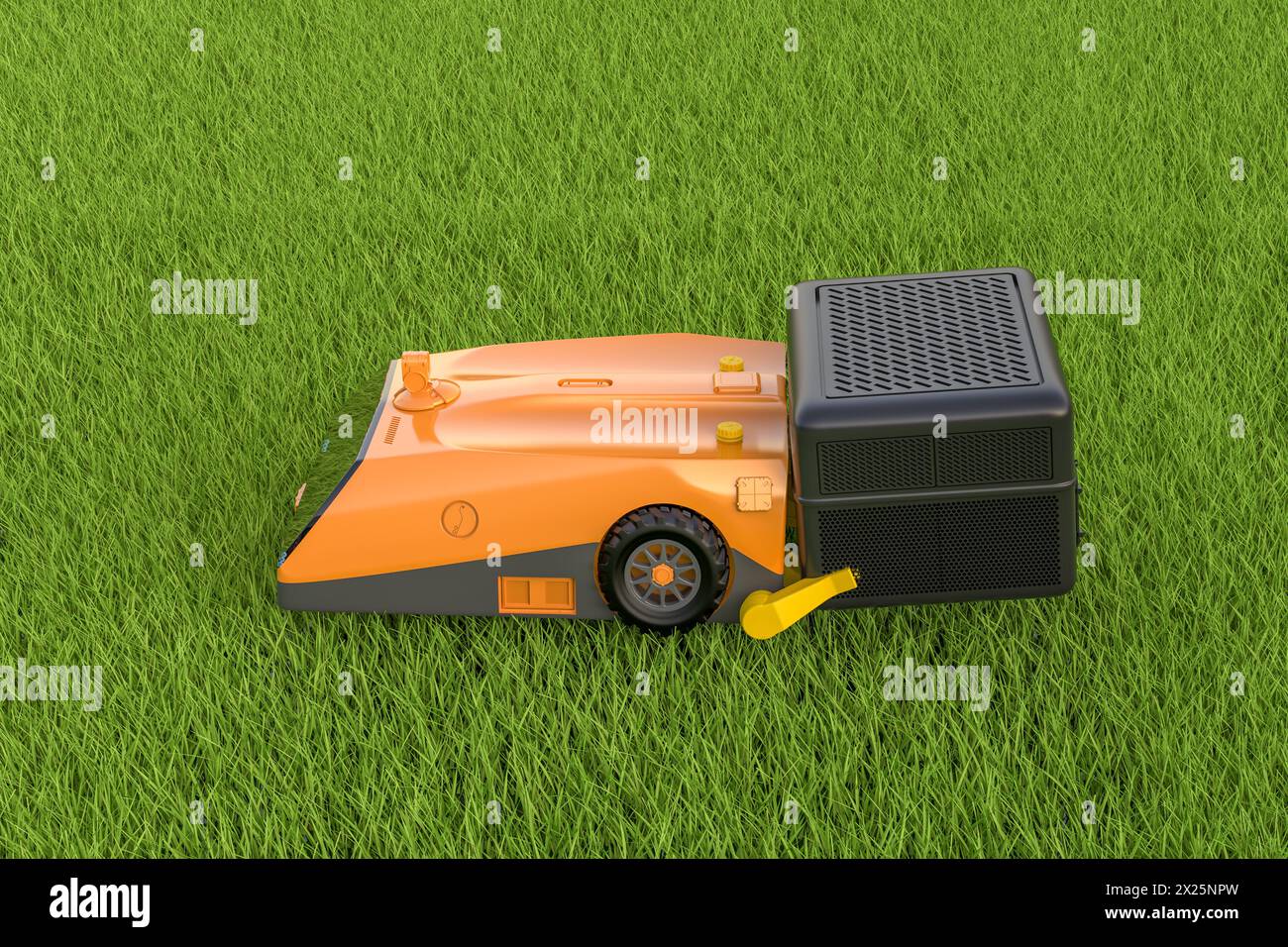 3d rendering robotic lawn mover or electric grass trimmer for lawn care ...