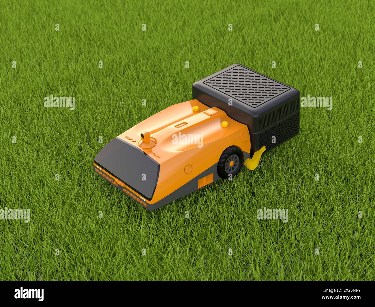 3d rendering robotic lawn mover or electric grass trimmer for lawn care ...