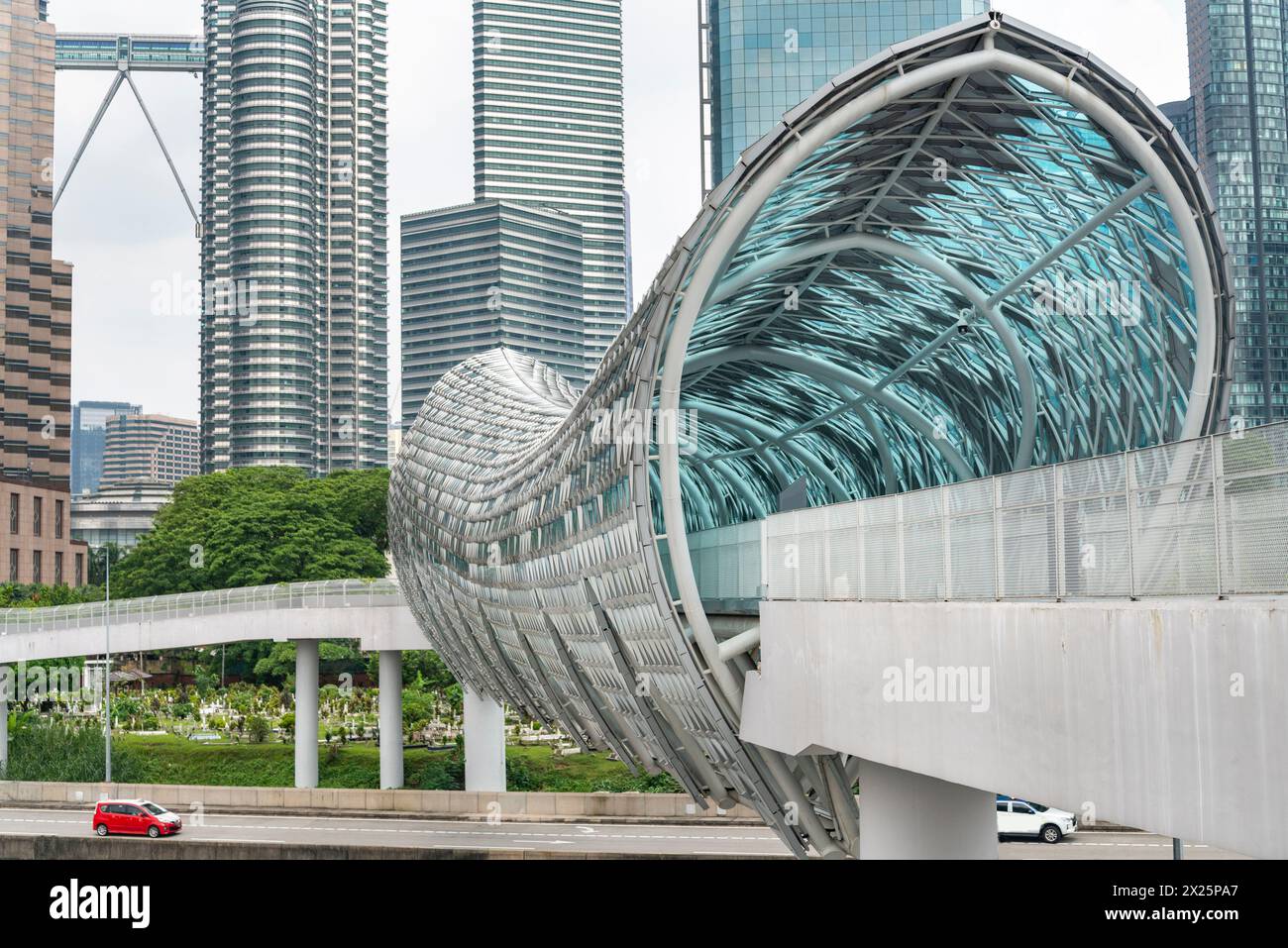 The exquisite modern covered bridge,opened in 2020,leading,from the ...