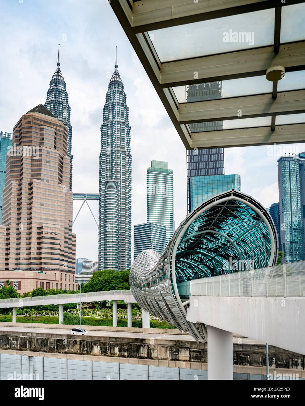 The exquisite modern covered bridge,opened in 2020,leading,from the ...