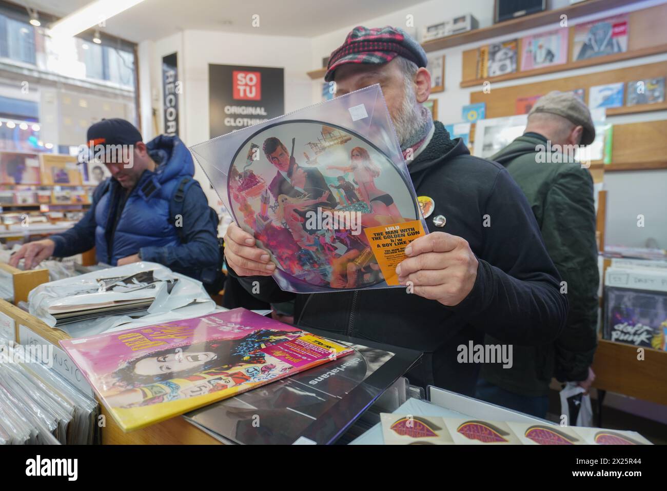 London 20 April 2024 . A man browses vinyl records inside 'Sounds of ...
