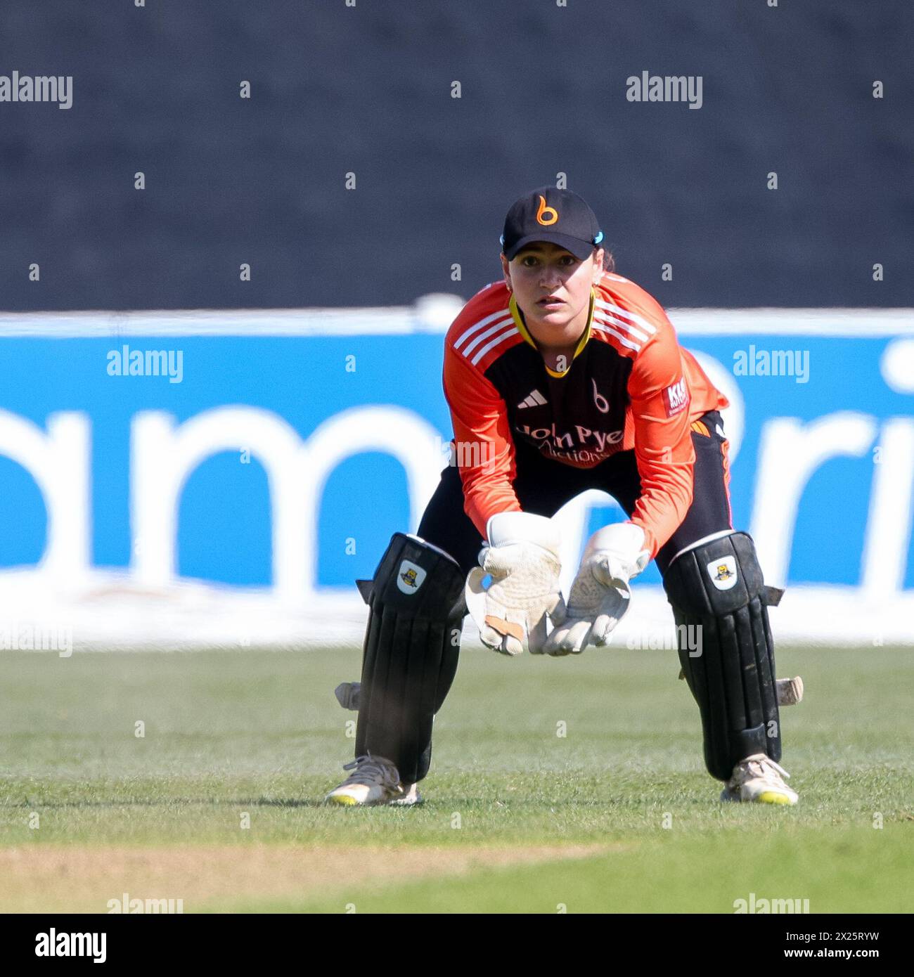 Blaze's Ella Claridge keeping wicket during the Rachel Heyhoe Flint ...