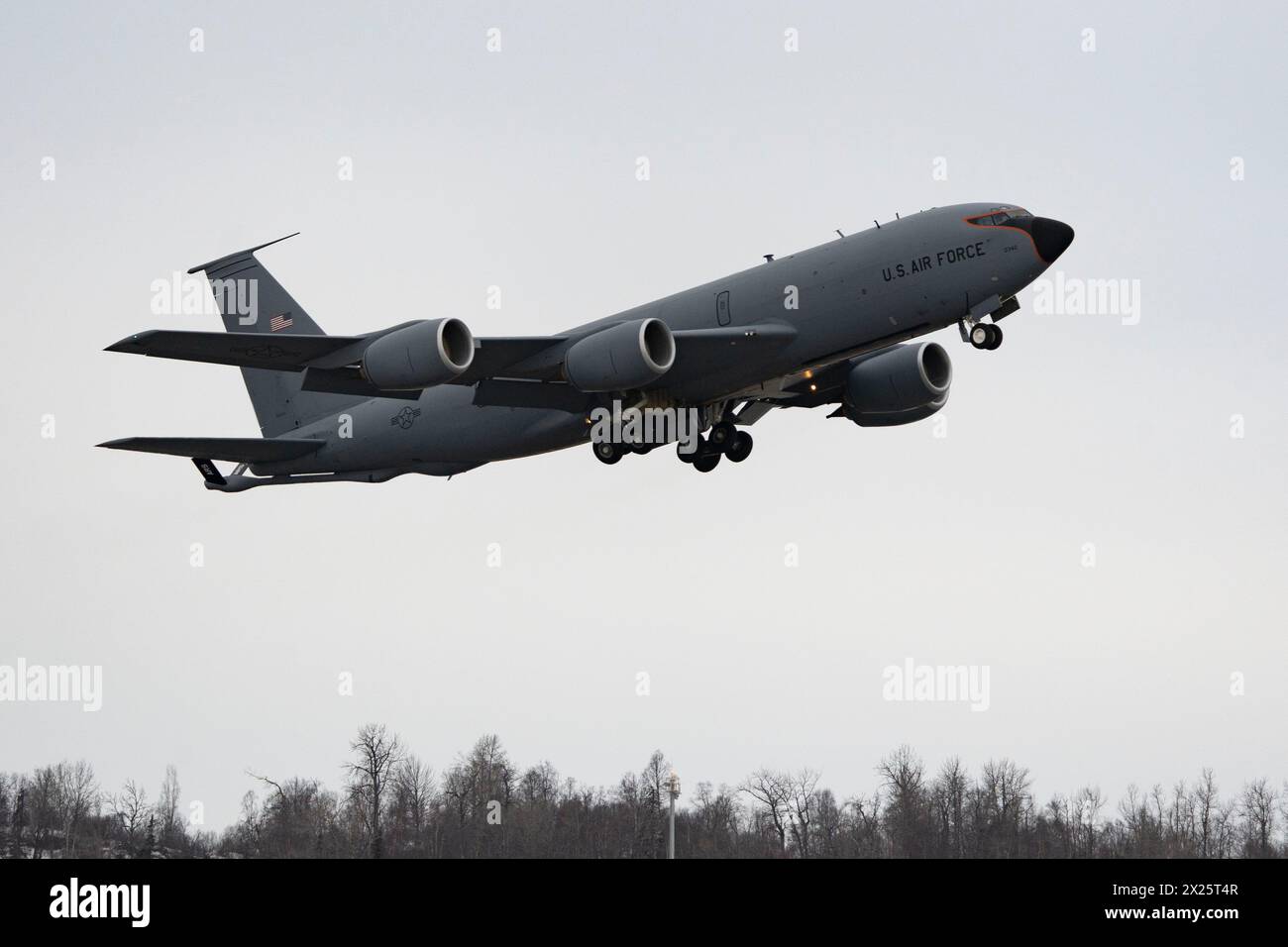 A U.S. Air Force KC-135 Stratotanker assigned to the 909th Air ...