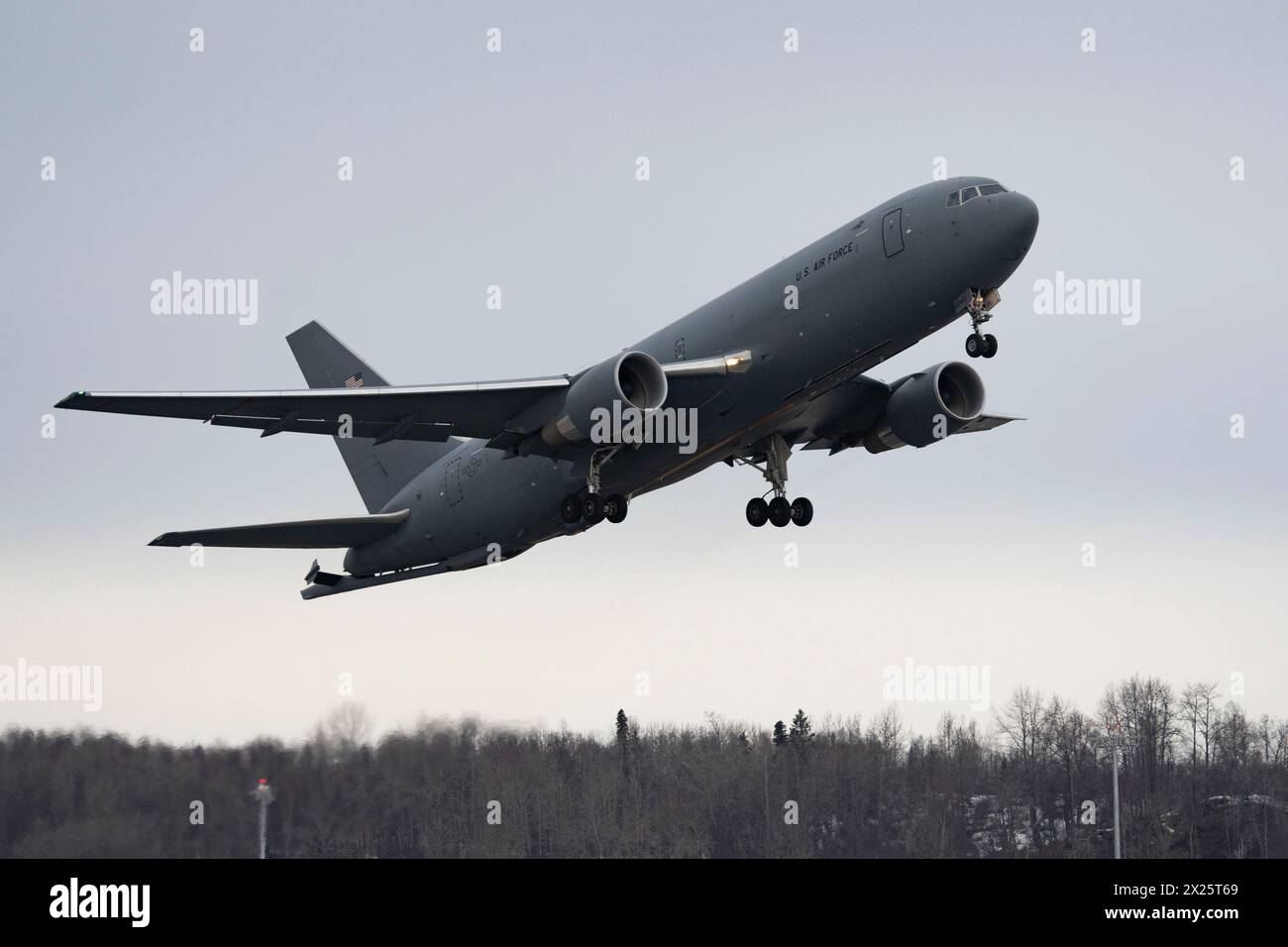A U.S. Air Force KC-46A Pegasus assigned to the 349th Air Refueling ...