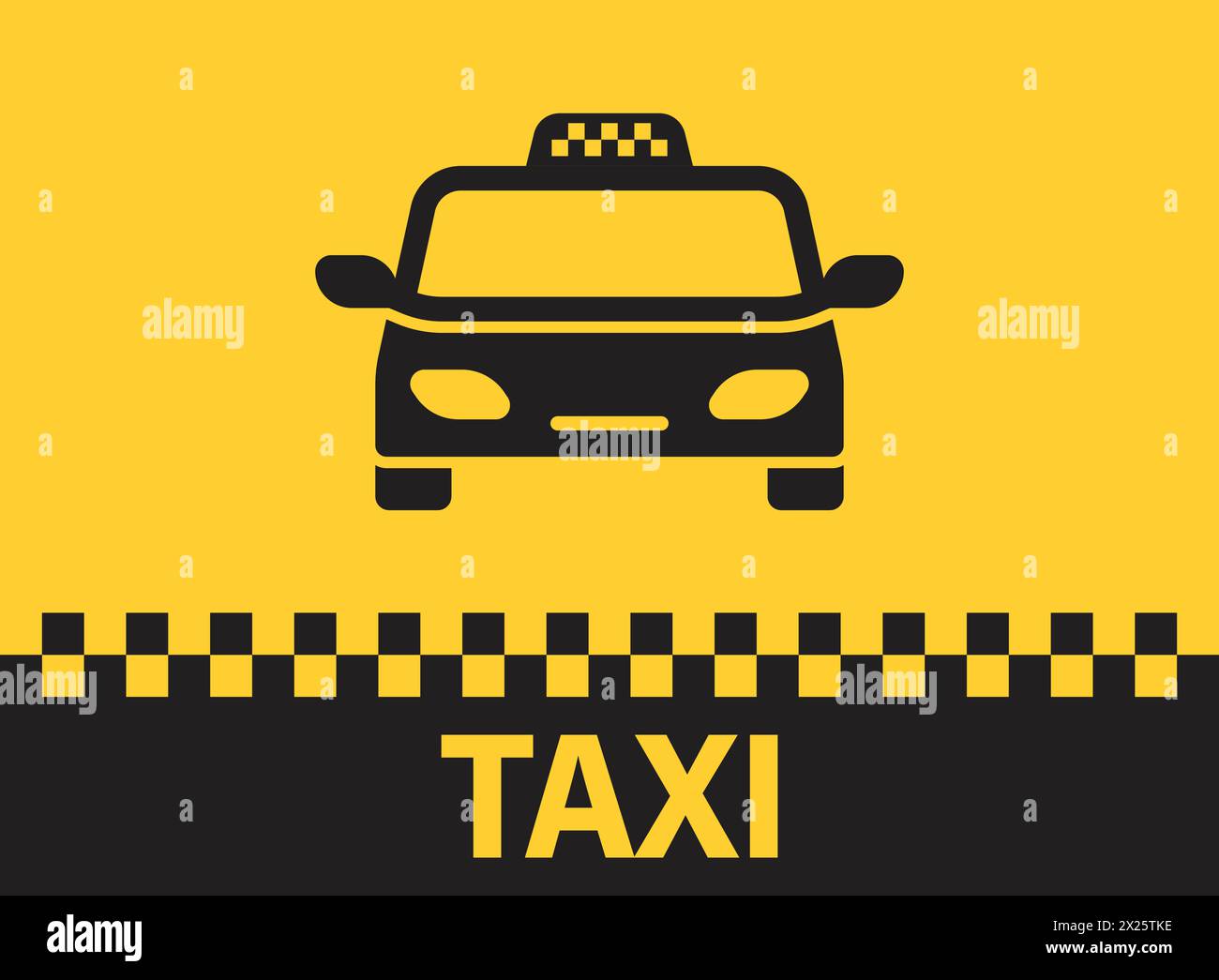 Taxi service icon in flat style. Cab vector illustration on isolated ...
