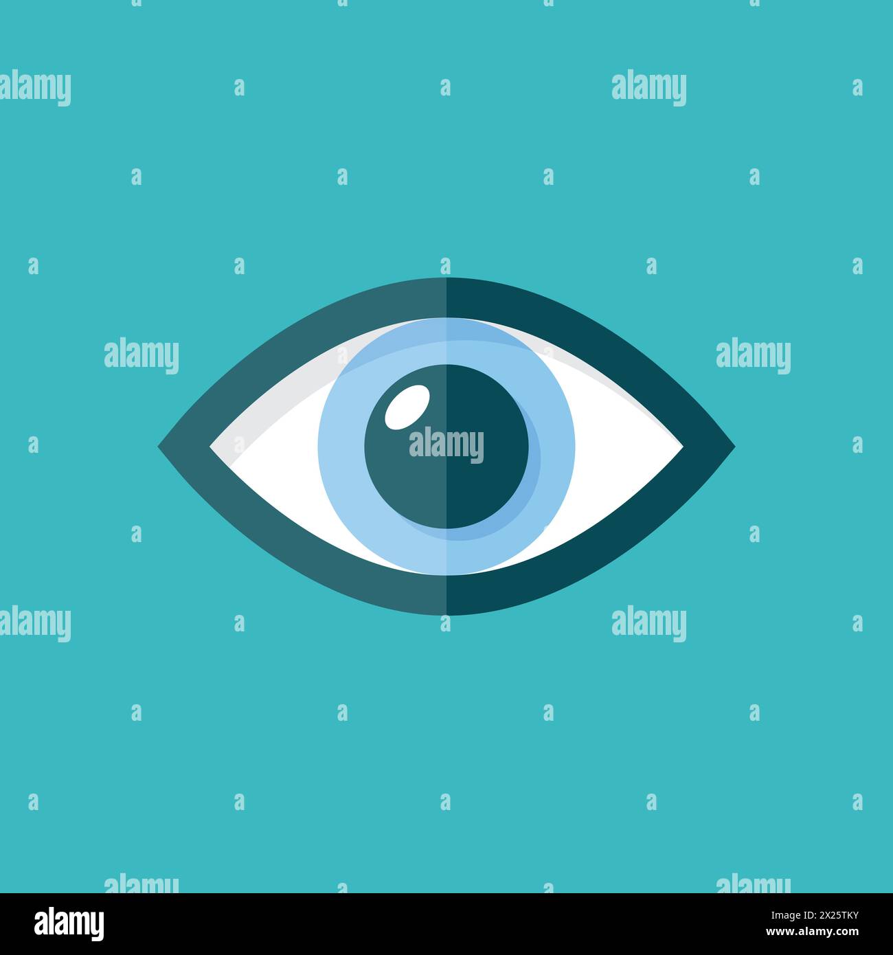 Human eye icon in flat style. Eyeball vector illustration on isolated ...