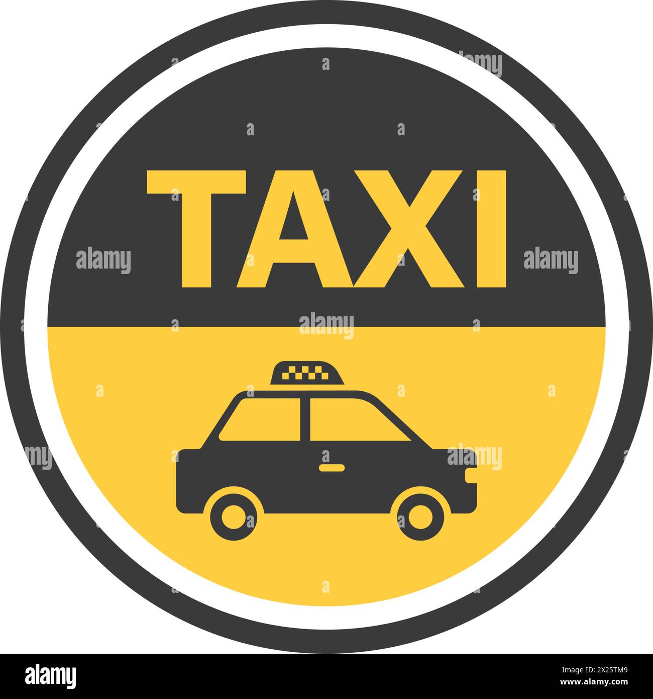 Taxi service icon in flat style. Cab vector illustration on isolated ...