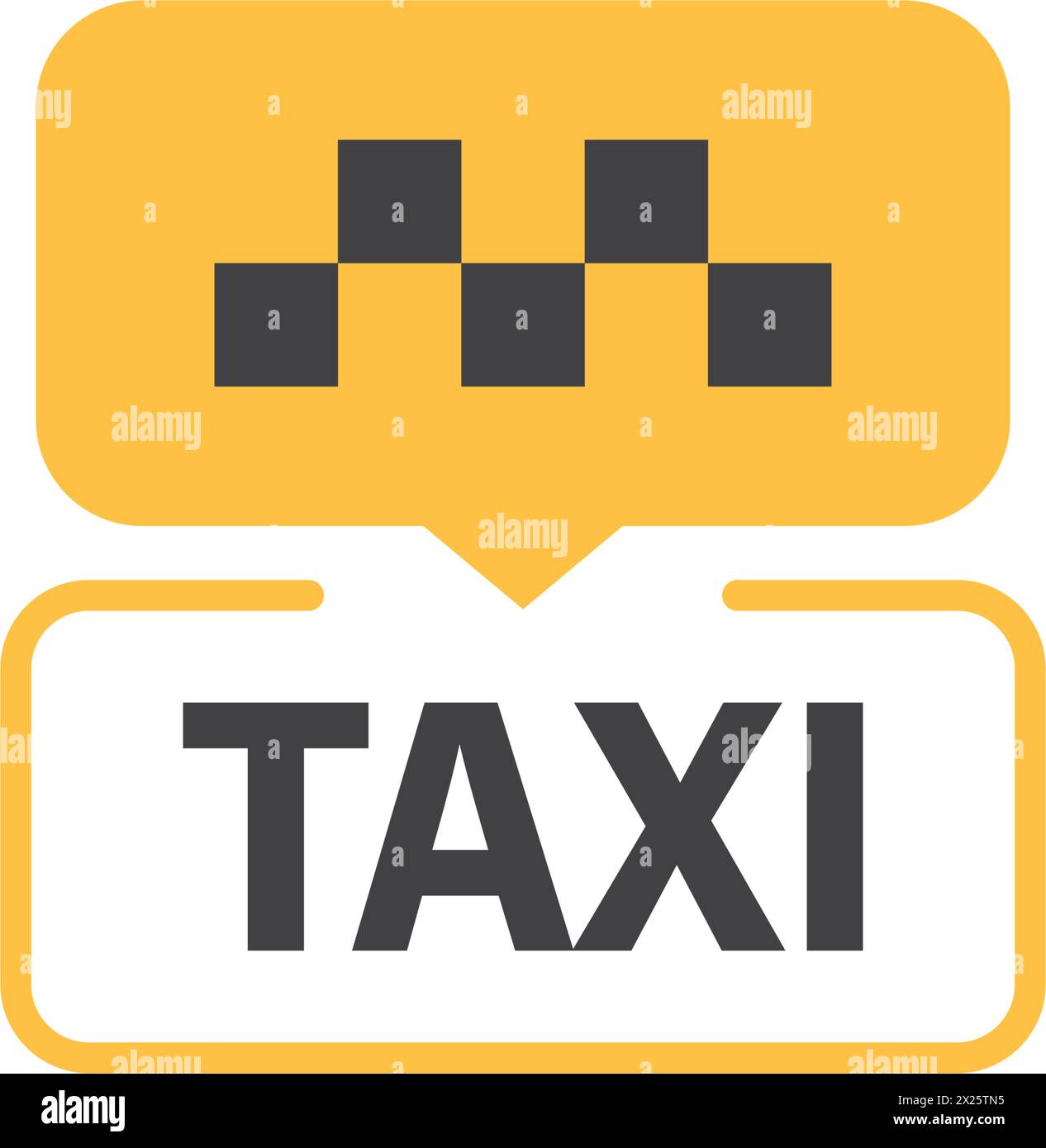 Taxi service icon in flat style. Cab vector illustration on isolated ...