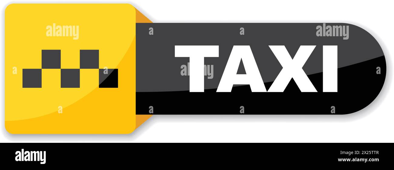Taxi service icon in flat style. Cab vector illustration on isolated ...