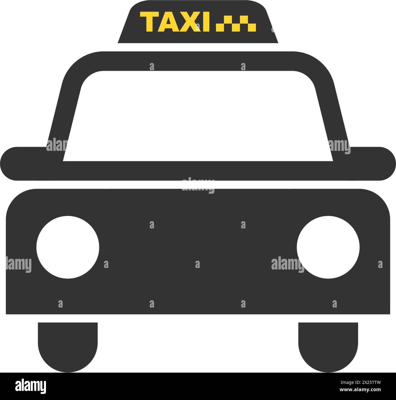 Taxi service icon in flat style. Cab vector illustration on isolated ...
