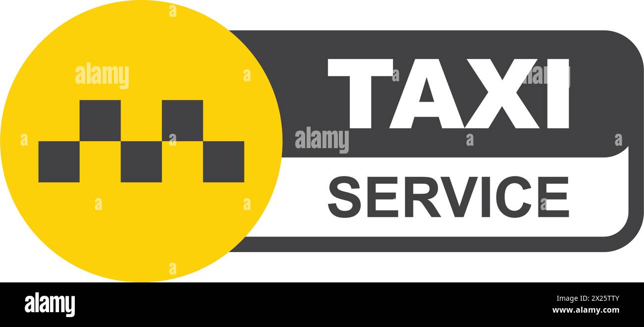 Taxi service icon in flat style. Cab vector illustration on isolated ...