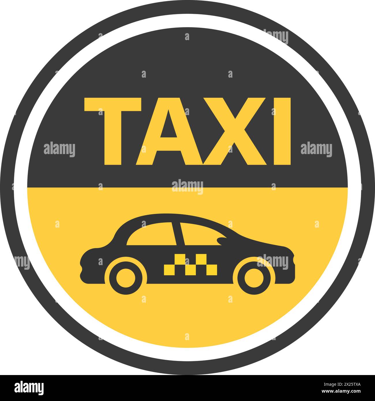 Taxi service icon in flat style. Cab vector illustration on isolated ...