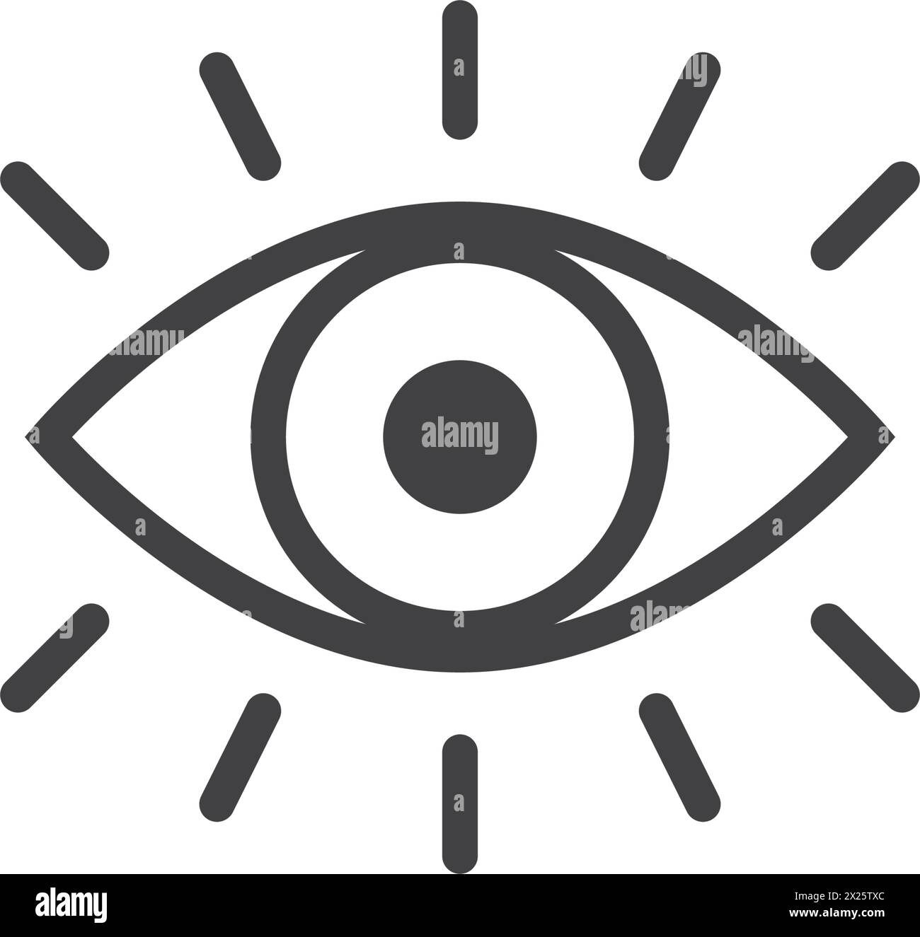 Human eye icon in flat style. Eyeball vector illustration on isolated ...