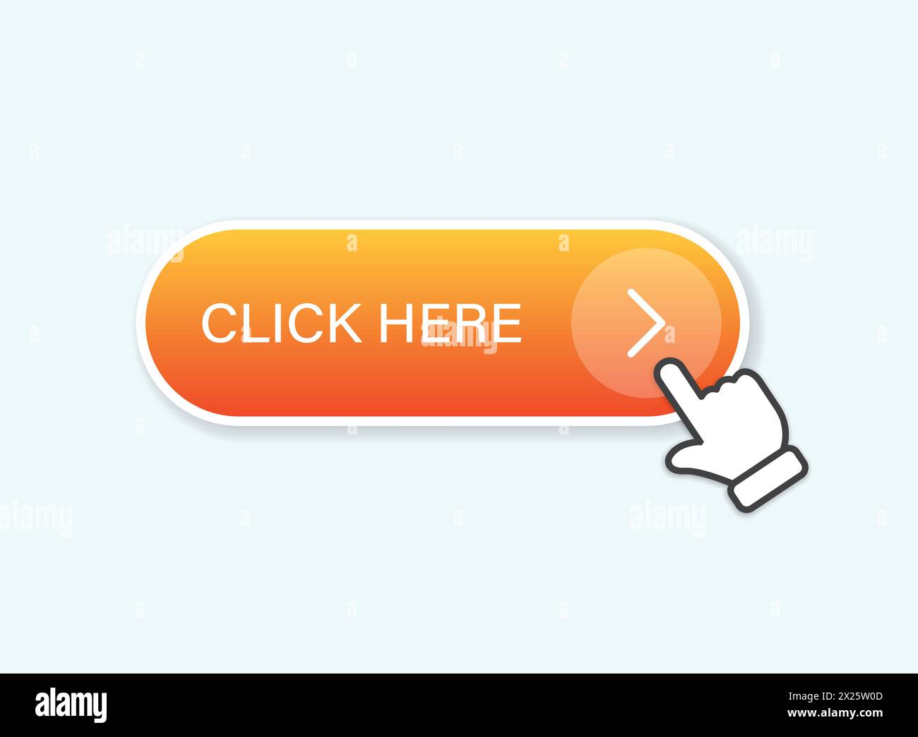 Click here banner icon in flat style. Ecommerce vector illustration on ...