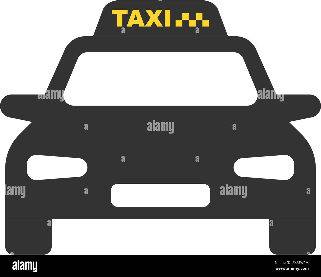 Taxi service icon in flat style. Cab vector illustration on isolated ...