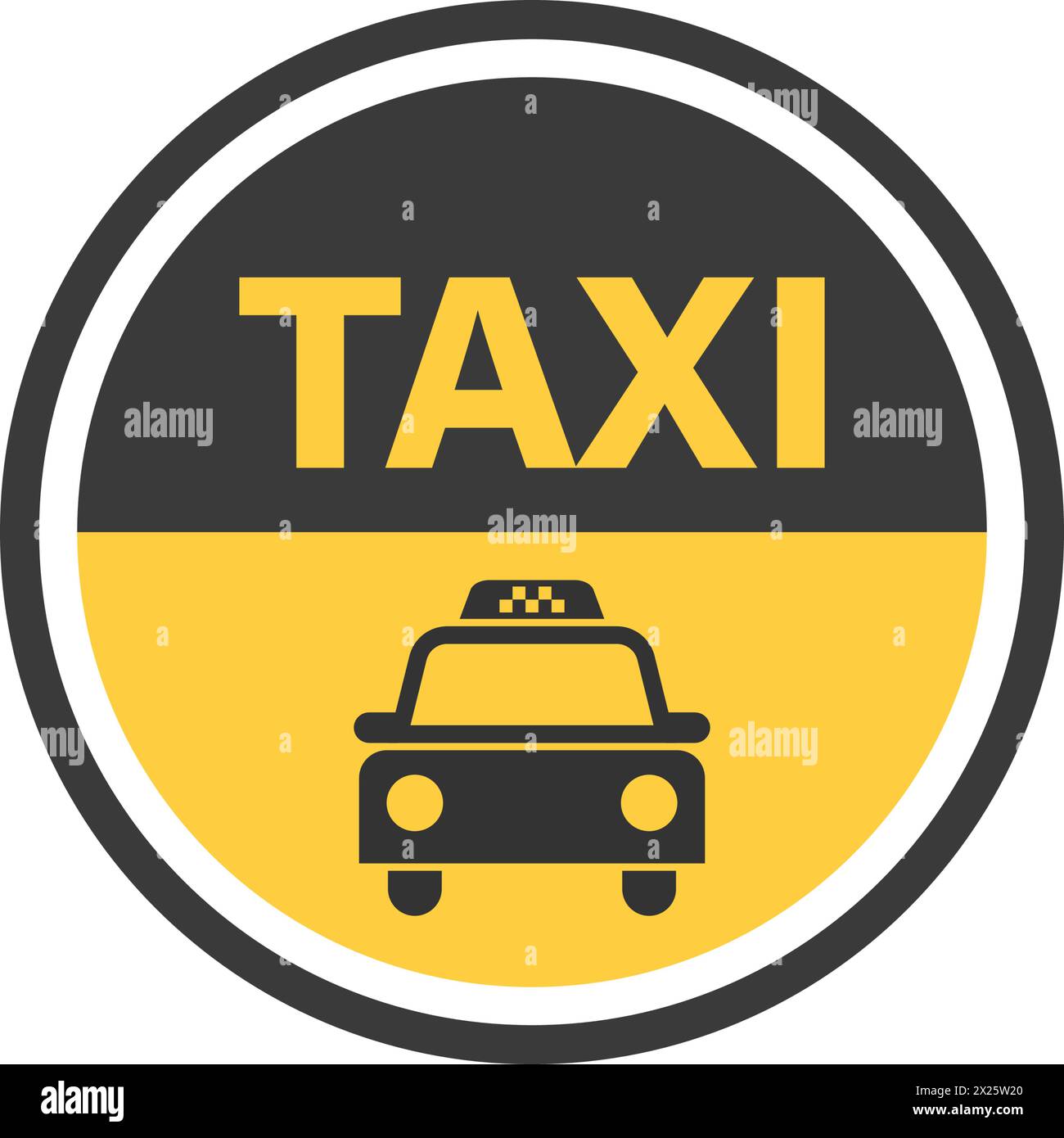 Taxi service icon in flat style. Cab vector illustration on isolated ...