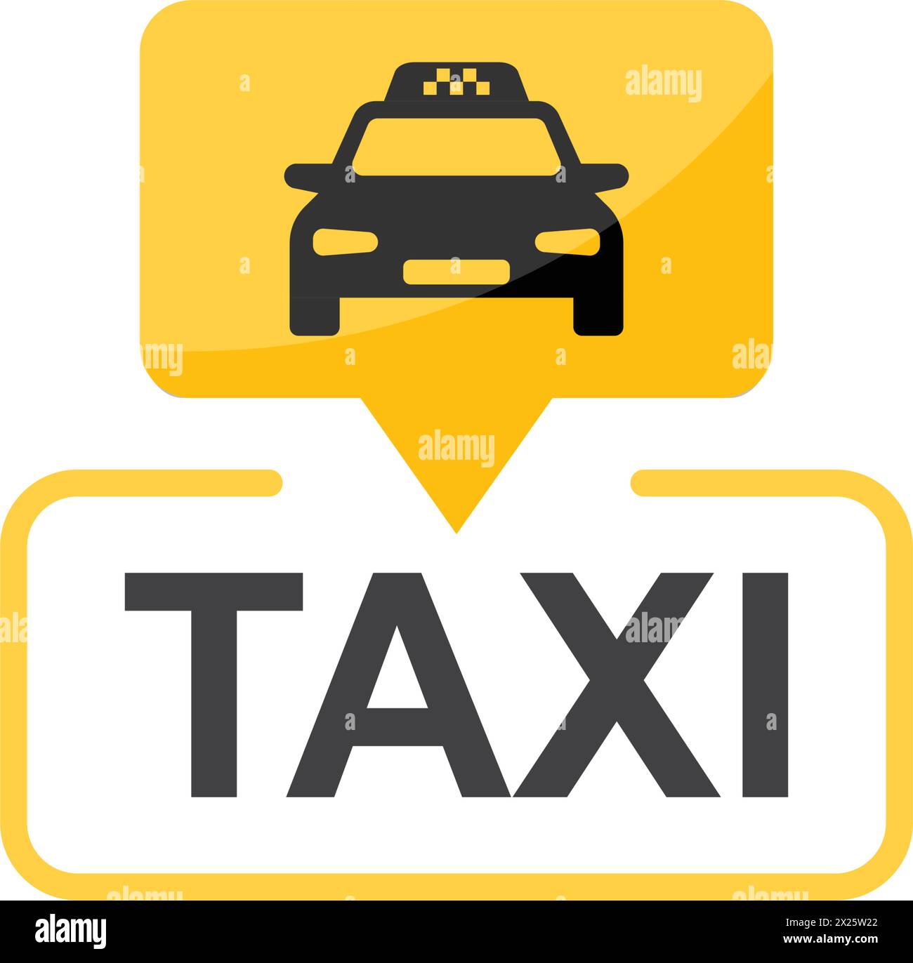 Taxi service icon in flat style. Cab vector illustration on isolated ...