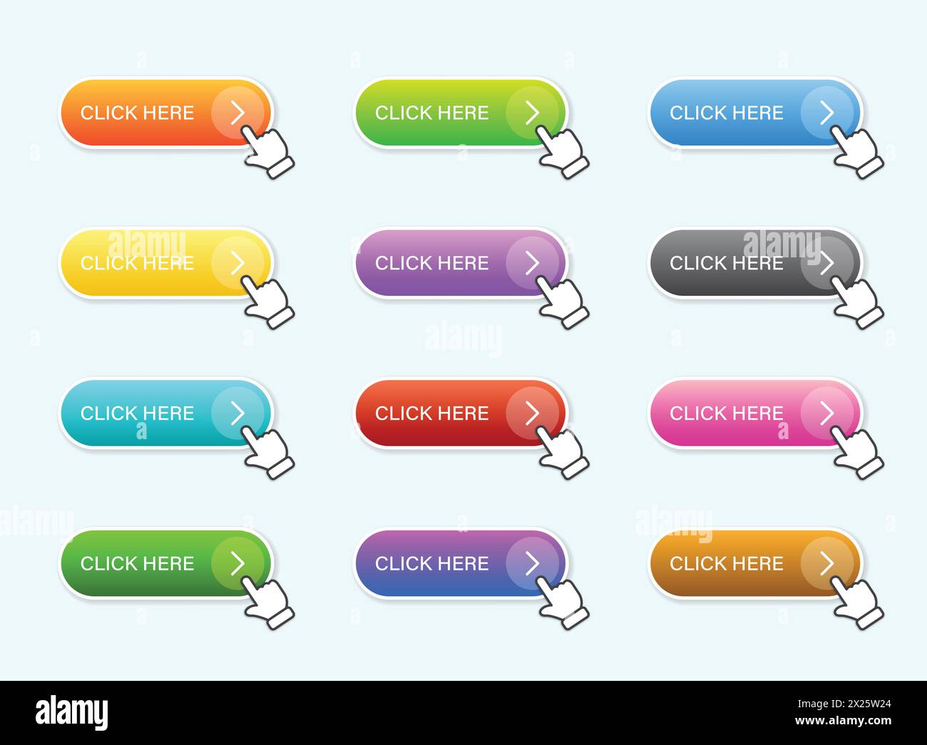 Click here banner icon in flat style. Ecommerce vector illustration on ...