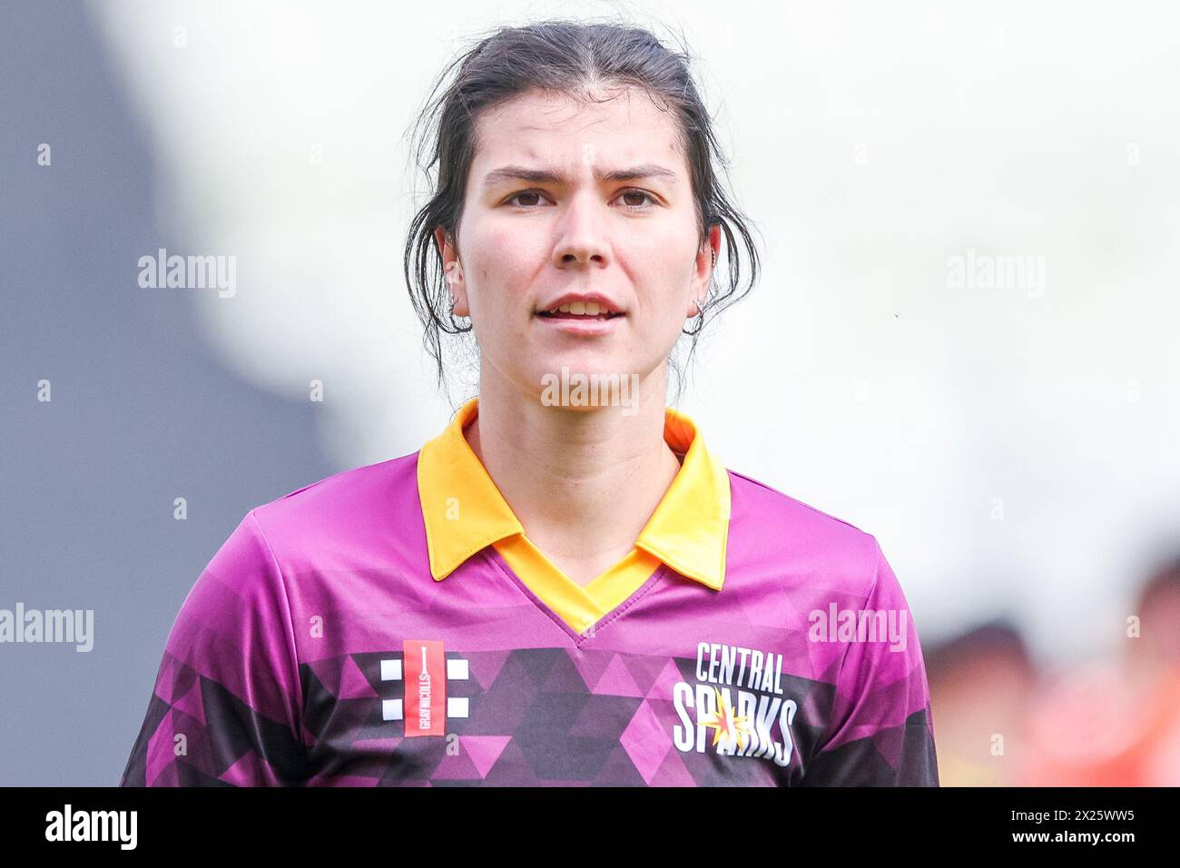 Birmingham, UK. 20th Apr, 2024. Central Sparks Chloe Brewer during the ...