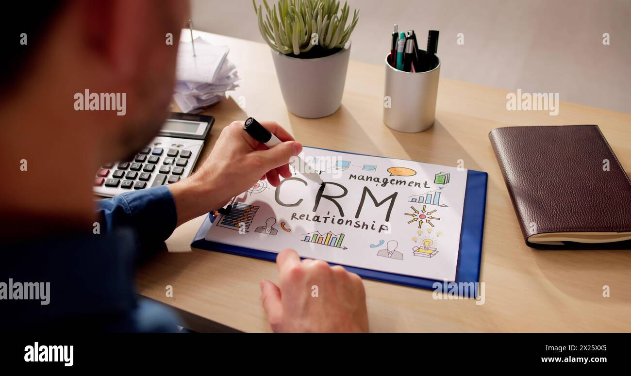 CRM Automation Marketing Analyst And Business Lead Manager Stock Photo ...