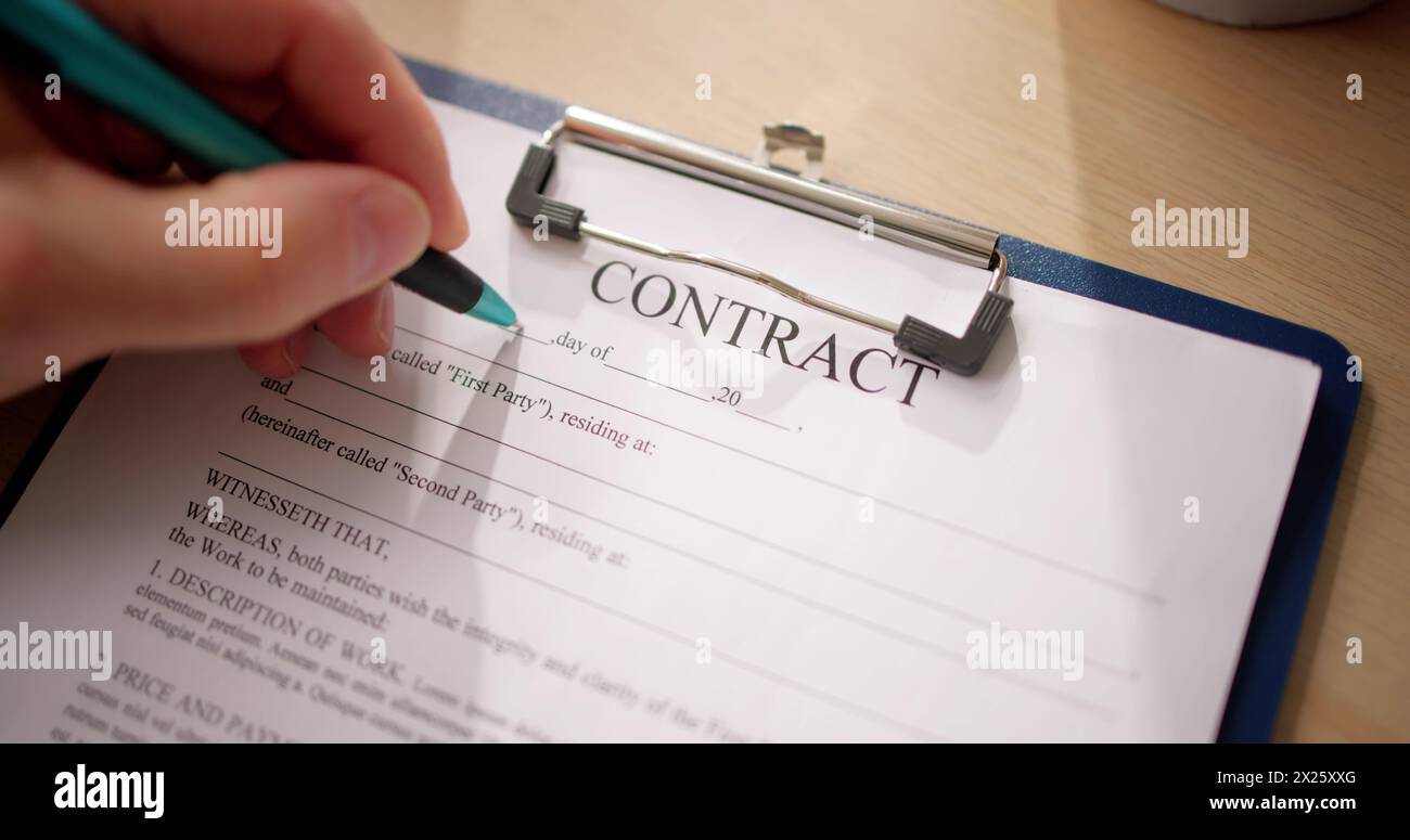 Legal Document Signature And Compliance Form Paperwork Stock Photo - Alamy