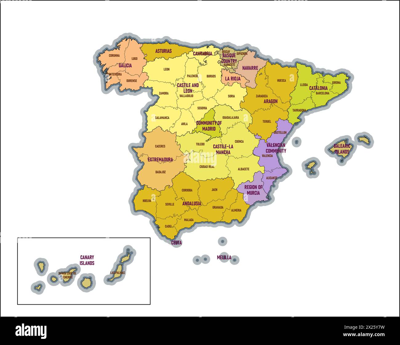 Galicia spain europe map Stock Vector Images - Alamy