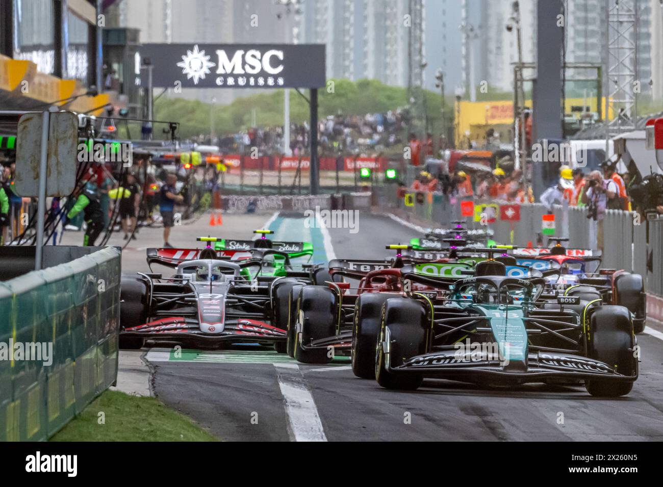 SHANGHAI, CHINA - APRIL 19: Lance Stroll, Aston Martin F1 AMR23 during ...
