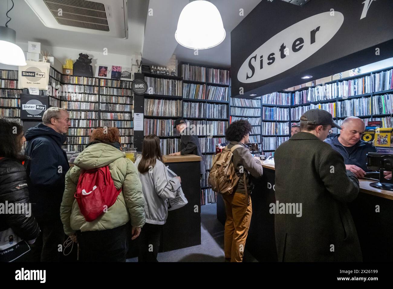 London, UK. 20 April 2024. Customers collect purchases in Sister Ray ...