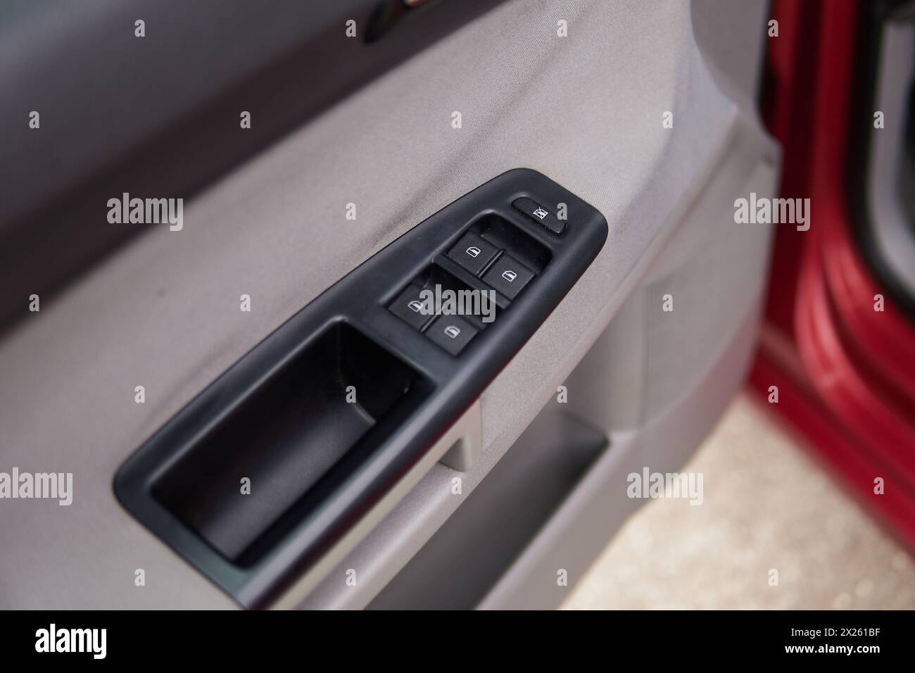 Car windows controls and adjustments interior details of door handle ...
