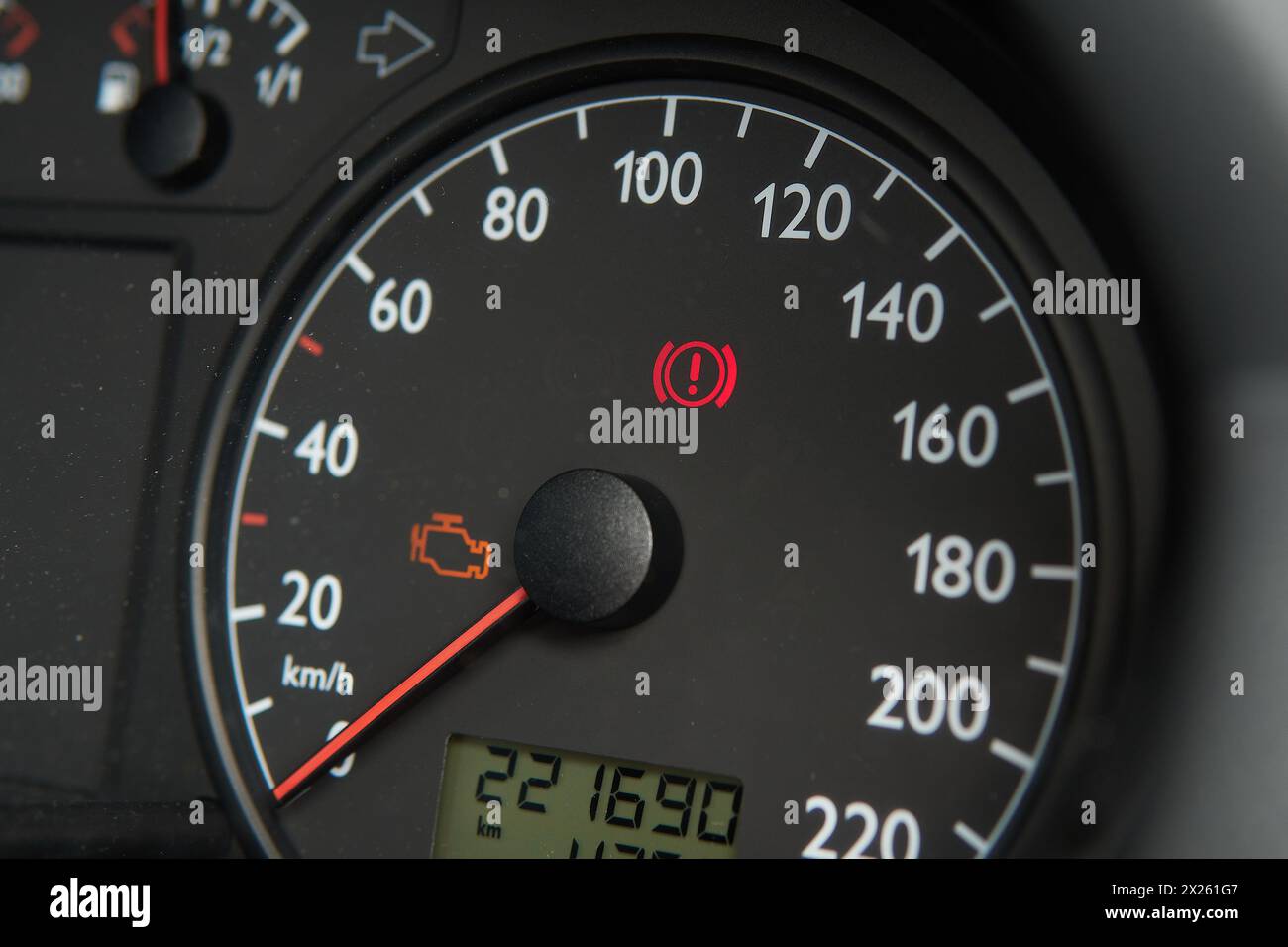 Check engine light error illuminated on dashboard Stock Photo - Alamy