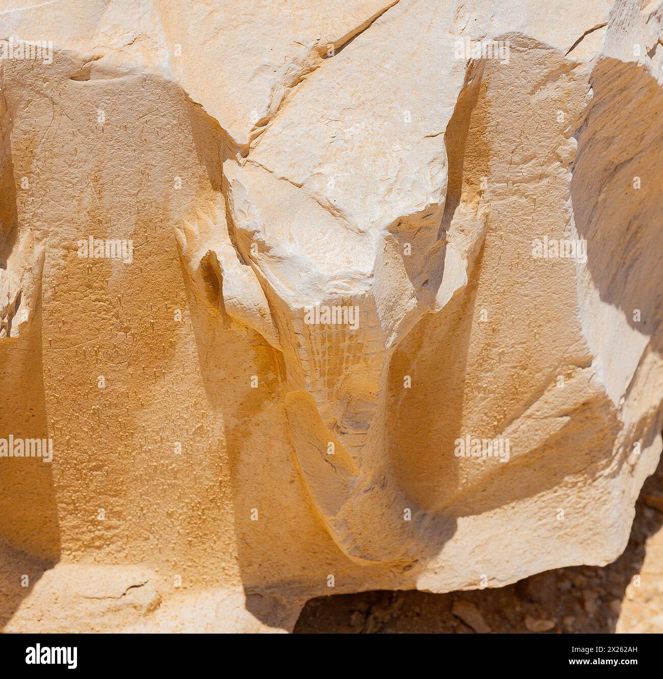 Egypt, Fayum, Hawara, small open air museum near the pyramid of ...