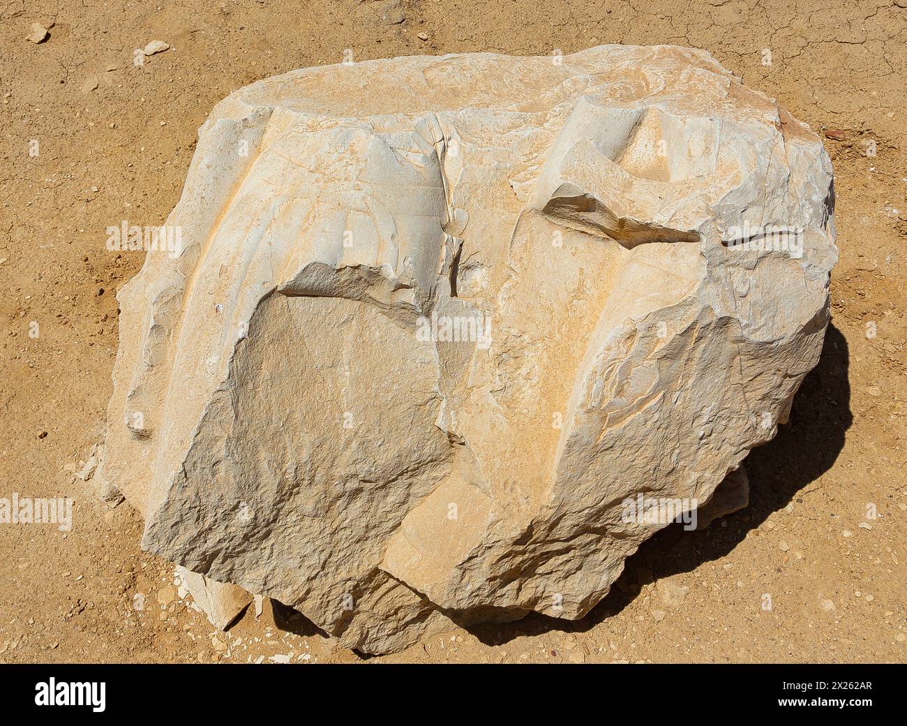 Egypt, Fayum, Hawara, small open air museum near the pyramid of ...