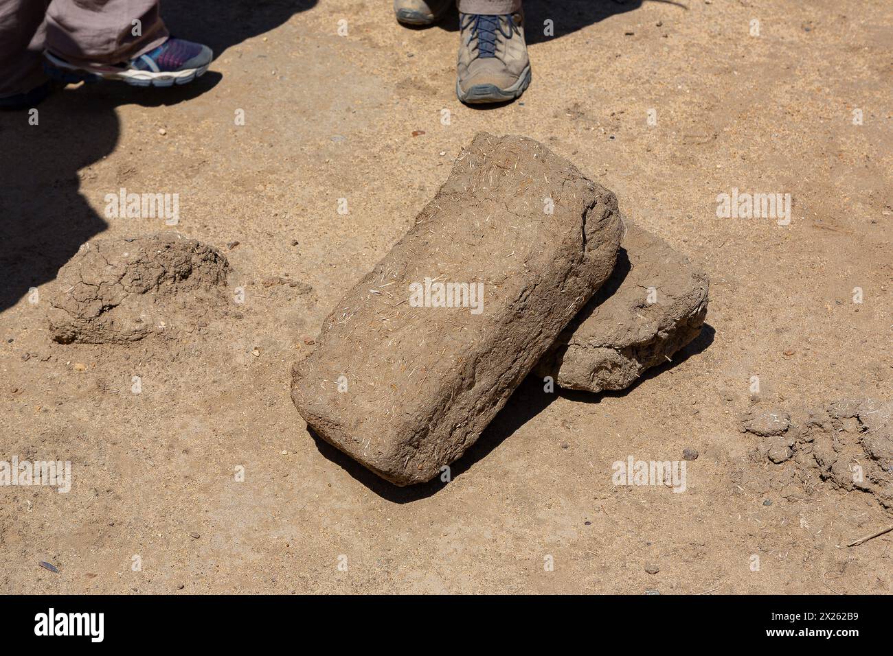 Egypt, Fayum, Hawara, brick of the pyramid of Amenemhat III Stock Photo ...